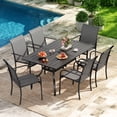 SOLAURA 7-Piece Outdoor Patio Dining Set, Textilene Dining Chairs and ...