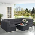 SOLAURA 7-Piece Outdoor Wicker Patio Sectional Sofa Set with Table ...