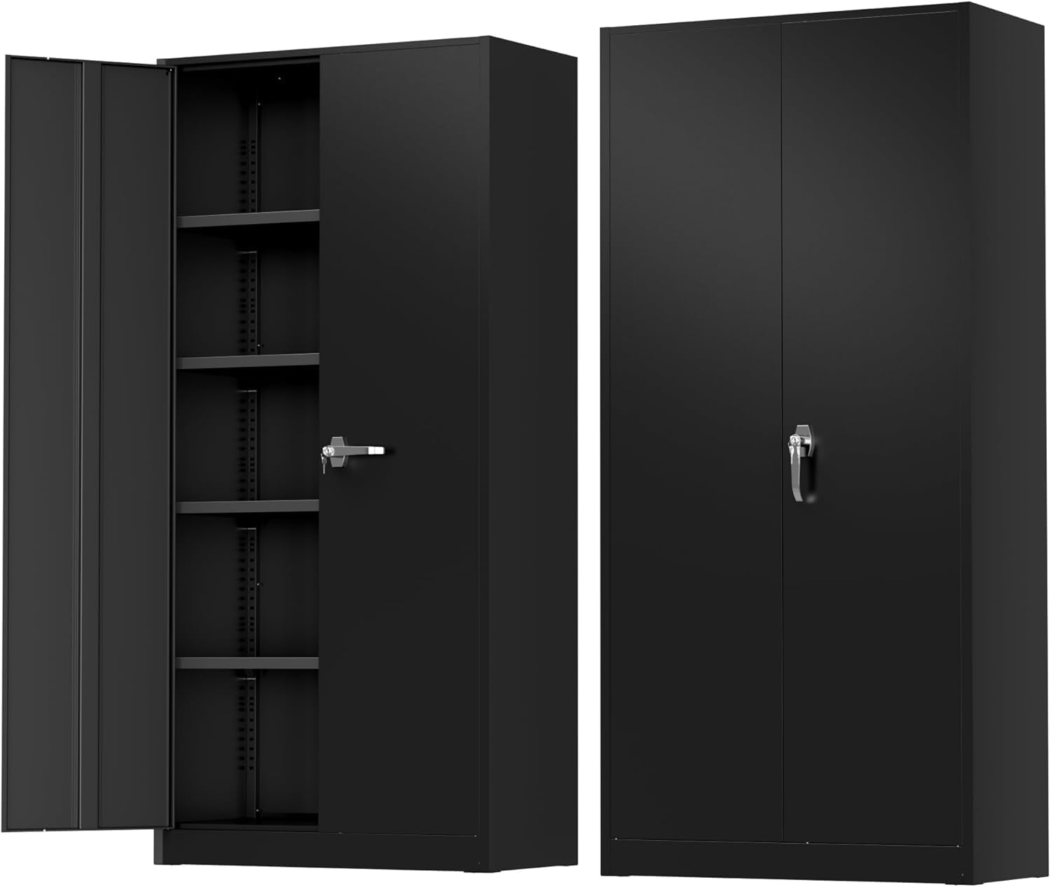 SOLAURA 72 inches Tall Metal Garage Storage Cabinets, Lockable Steel ...