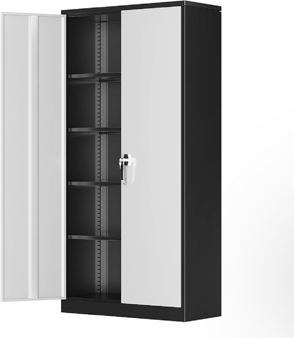 SOLAURA 72 inches Tall Metal Garage Storage Cabinets, Lockable Steel ...