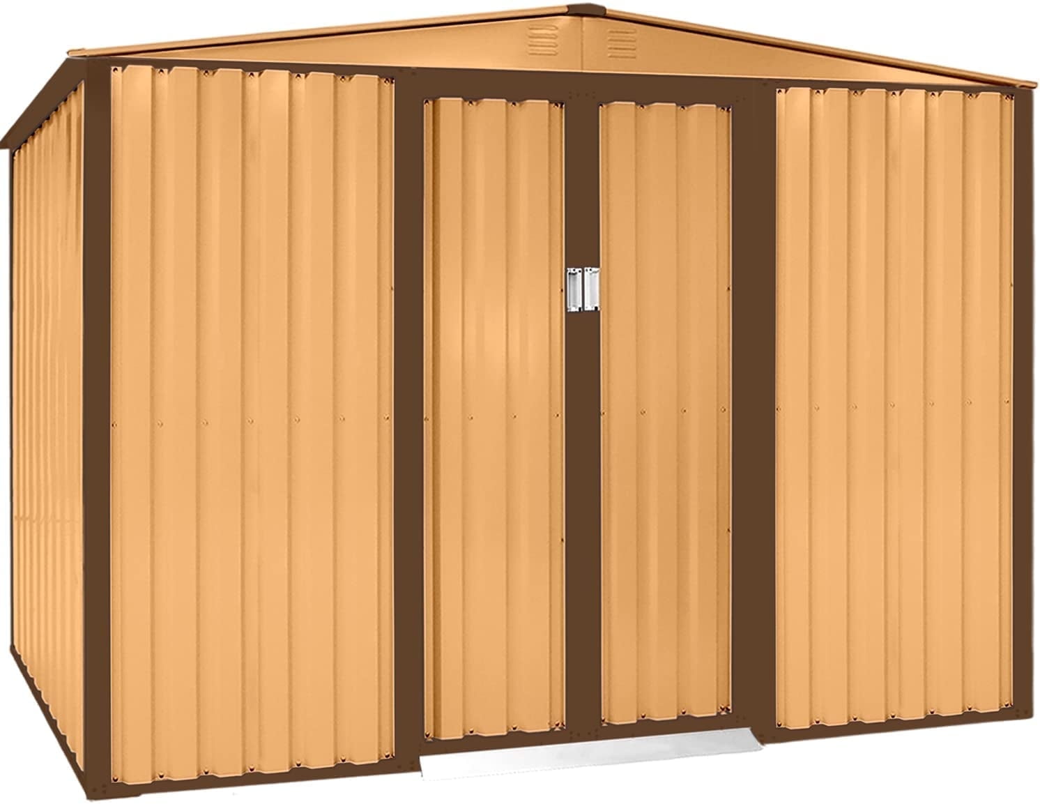 SOLAURA 8'x6' Outdoor Metal Storage Shed Backyard Garden Tool Vented ...