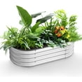 SOLAURA Durable Galvanized Raised Garden Bed 4x2x1 ft, Oval Metal ...