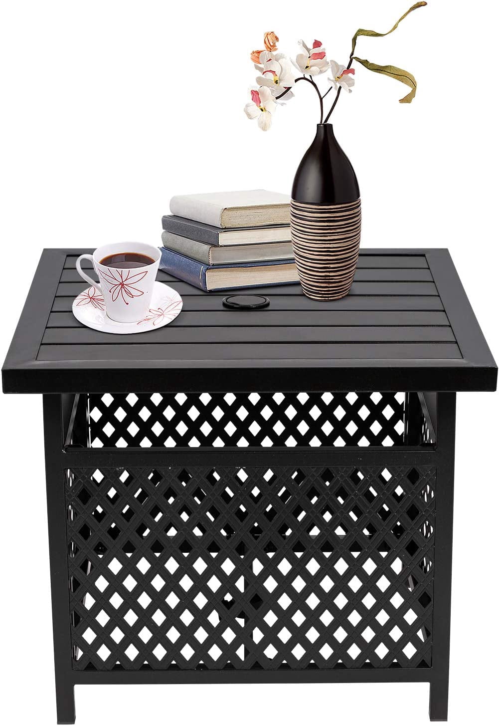 "SOLAURA Outdoor Bistro Table, Metal Patio Base Stand with 1.57 ...