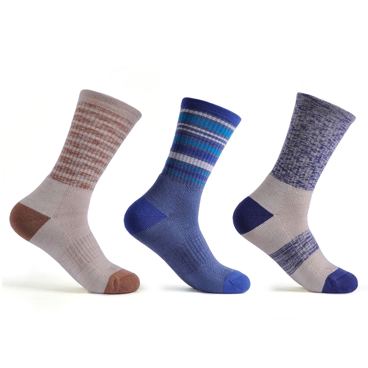 Solax Men's Merino Wool Hiking Socks, Cushioned Breathable Crew Socks ...