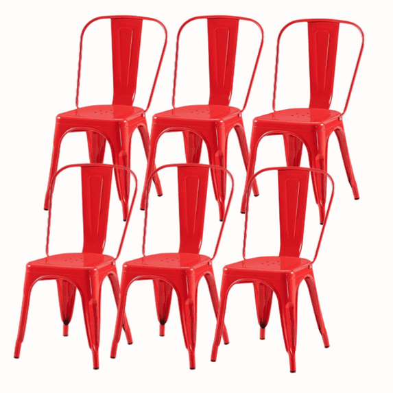 SOLEGGIATA Metal Chairs Set of 4 Dining Chairs Modern Stackable Tolix ...