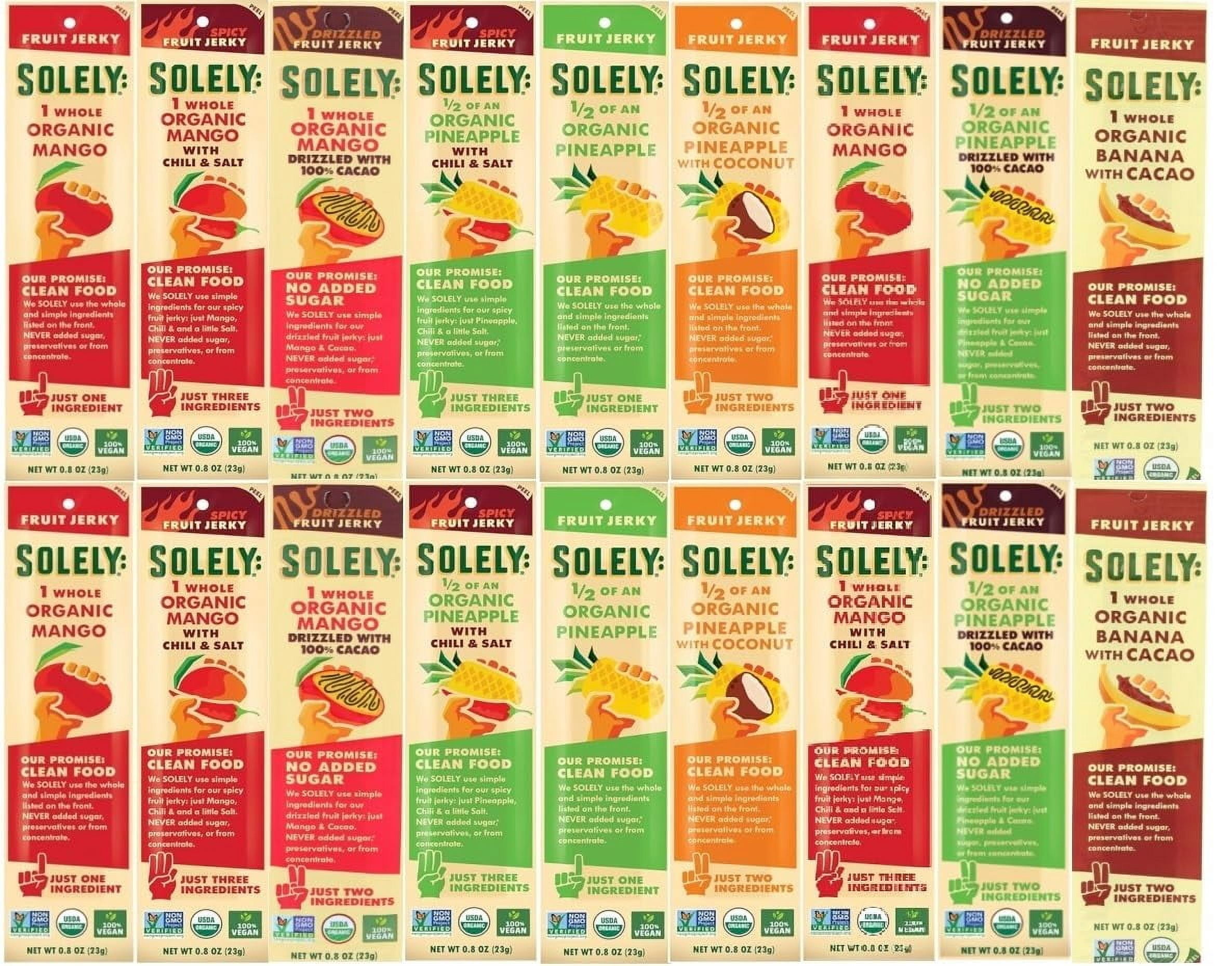 SOLELY Organic Fruit Jerky BCF26 Variety Pack, 3 Mango Flavors, 4 ...