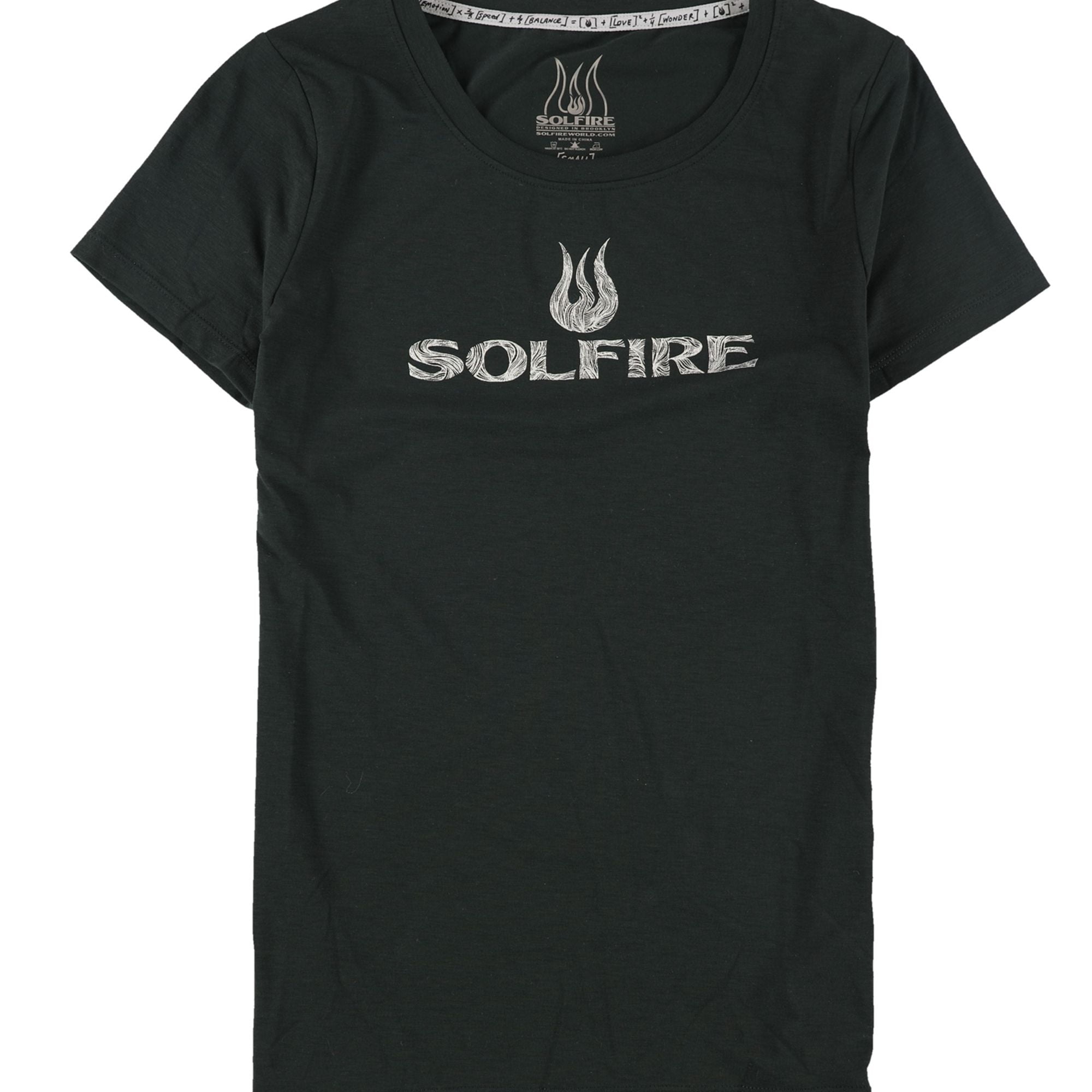 SOLFIRE Womens Original Logo Graphic T-Shirt, Black, Small - Walmart.com