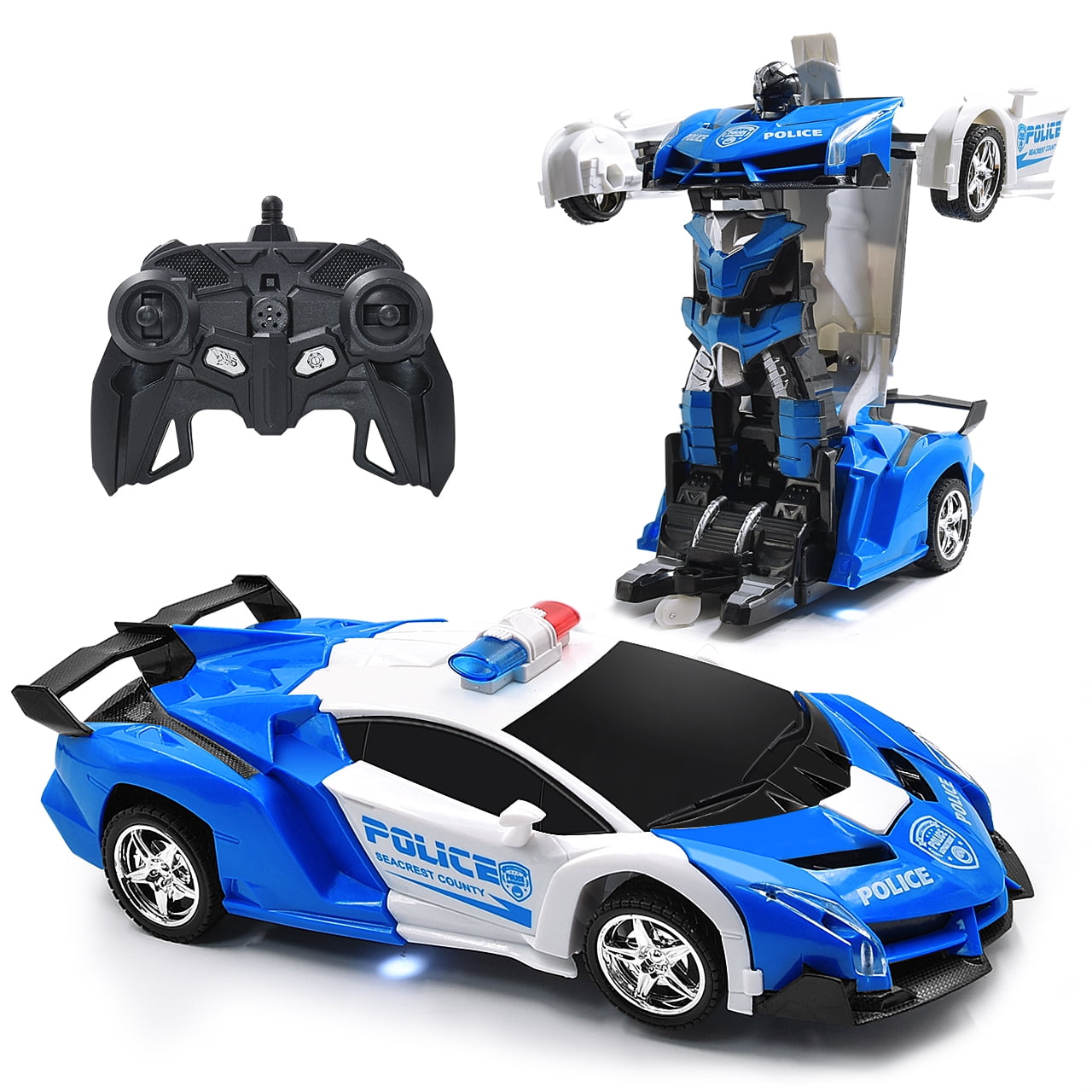 SOLICE Police RC Car Robot for Kids,Remote Control Transforming Robot ...