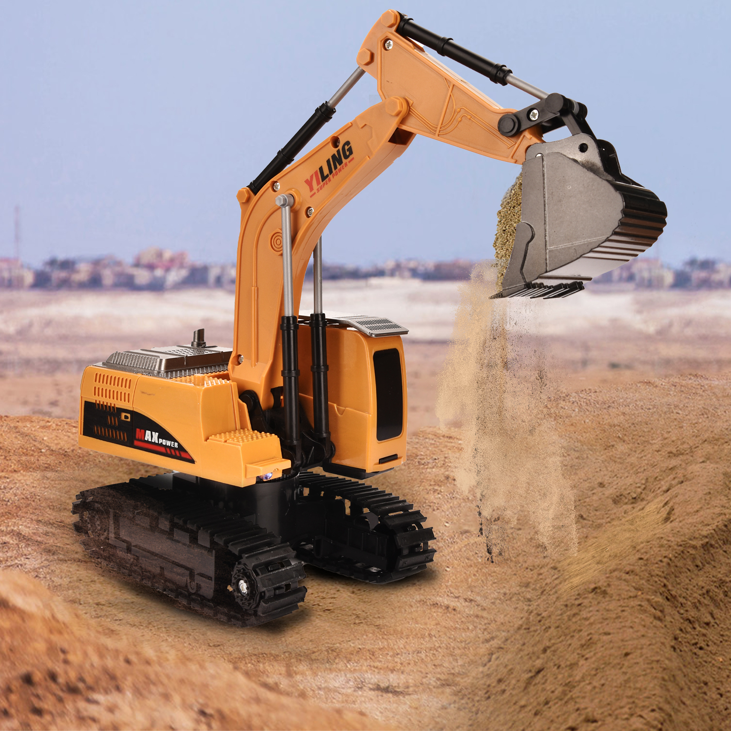 SOLICE Remote Control Excavator Toys Car, Excavator Trucks for Kids ...