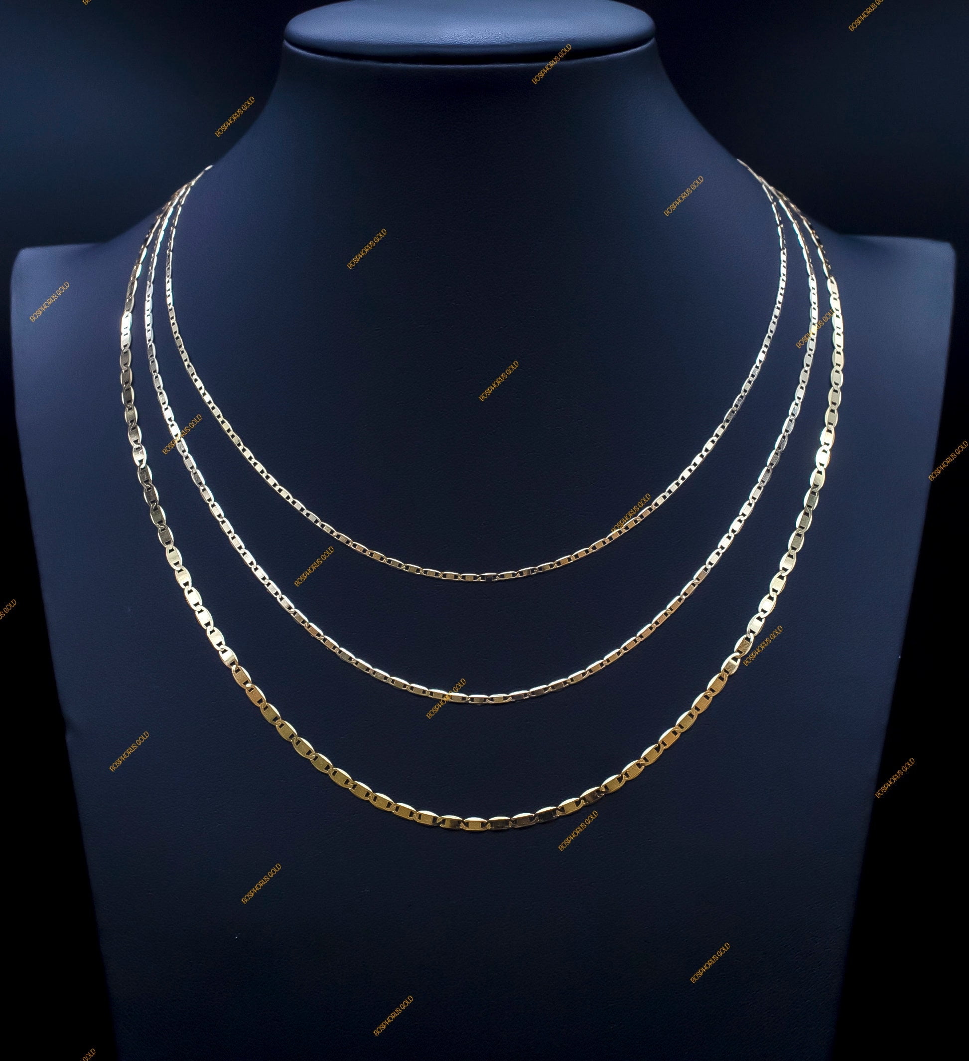 SOLID 10k Real Gold Mariner Anchor Link Chain Necklace, Solid 10K ...