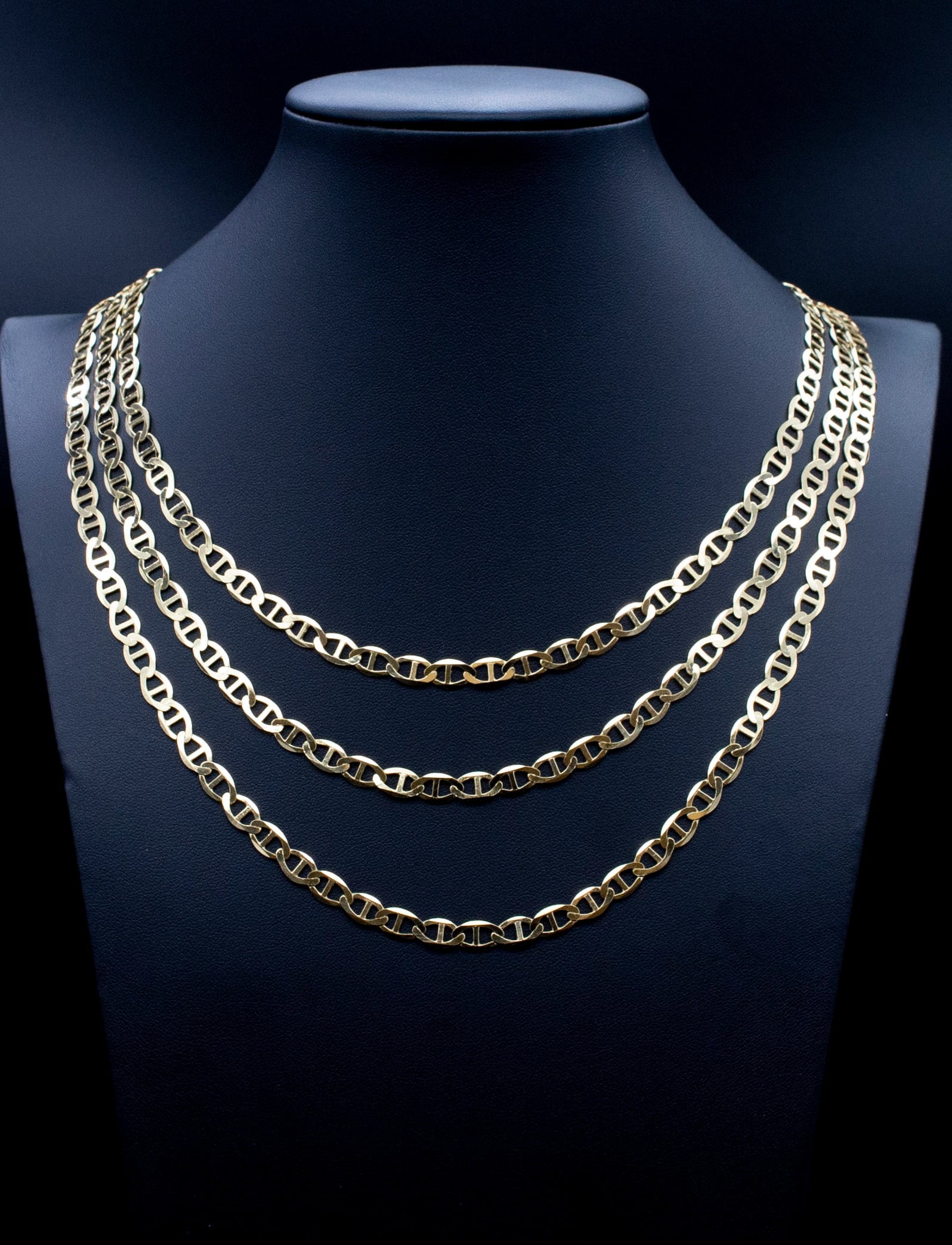 SOLID 10k Real Yellow Gold 6 mm Mariner Anchor Link Chain Necklace ...