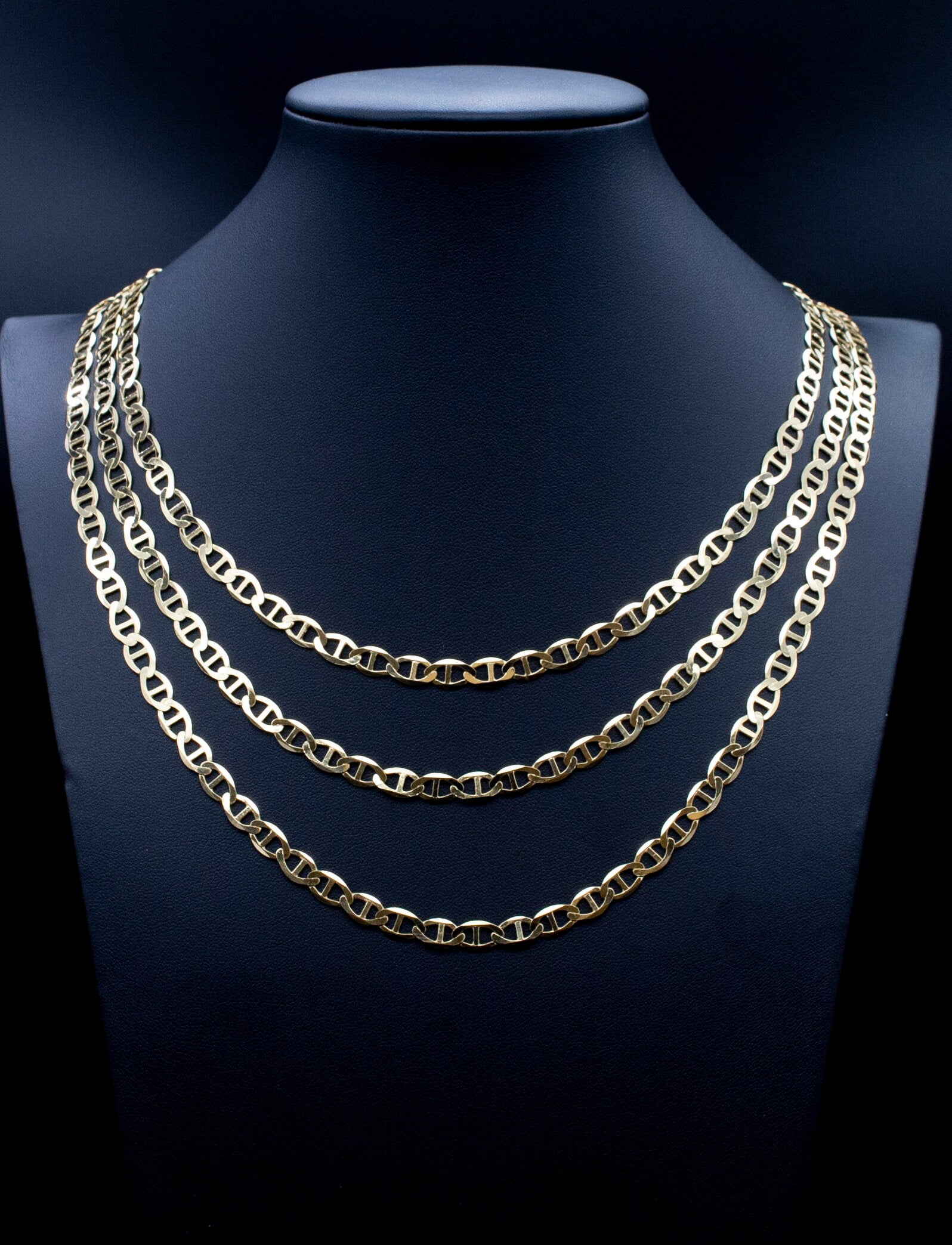 SOLID 10k Real Yellow Gold 6 mm Mariner Anchor Link Chain Necklace ...
