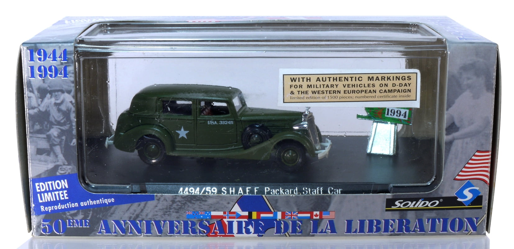 SOLIDO S.H.A.E.F PACKARD STAFF CAR U.S. ARMY 1944 - Walmart.com