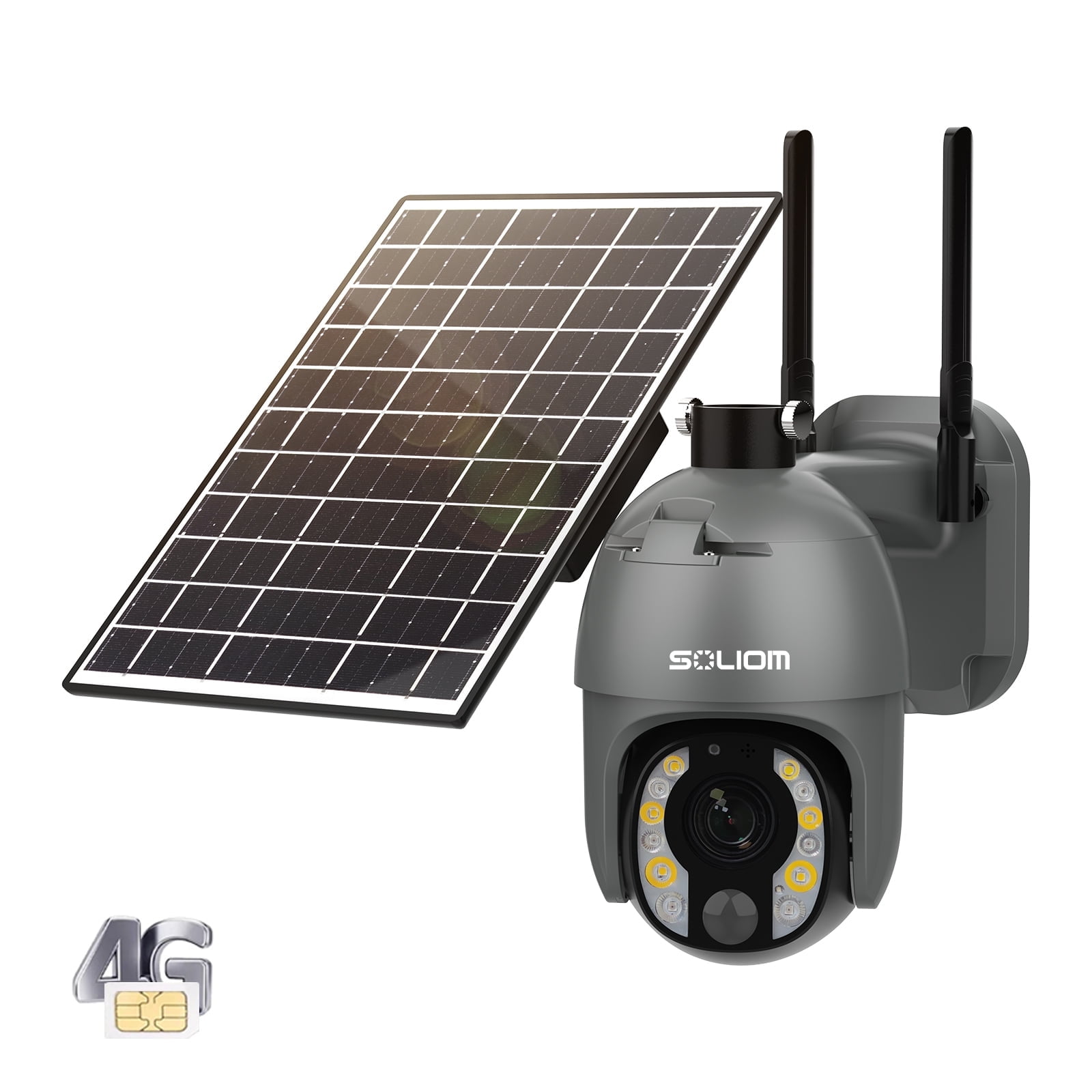 SOLIOM 5MP Outdoor Security Camera, 10X Zoom, Solar & Battery Powered ...