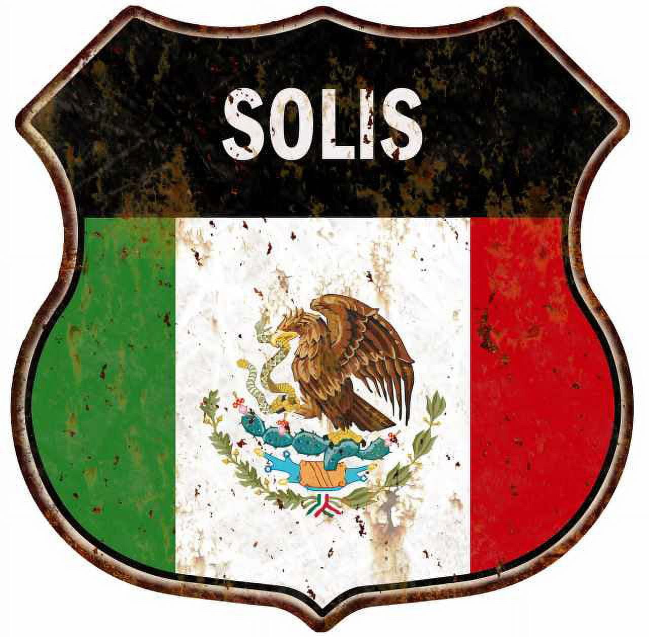 SOLIS Mexican Flag Sign Shield Metal Gift Mexico 211110008081 - Walmart.com
