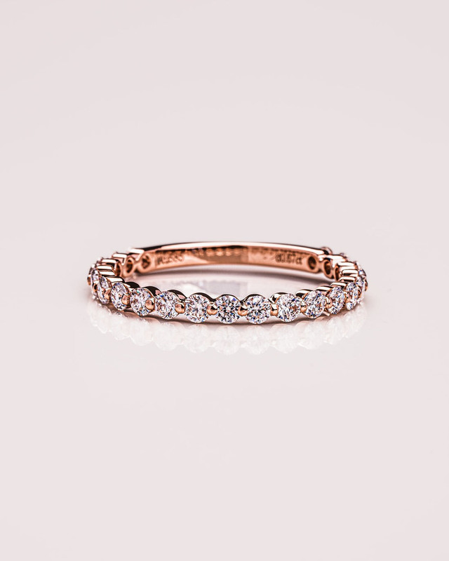 SOLITAIRE JEWELS 0.88TCW Round Cut Half Eternity Moissanite Wedding ...