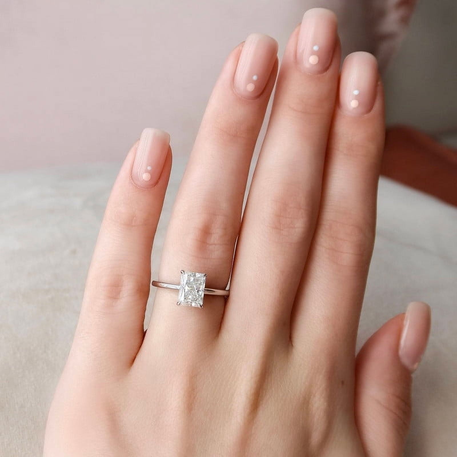 SOLITAIRE JEWELS 1.20CT Radiant Moissanite Solitaire Hidden Halo ...
