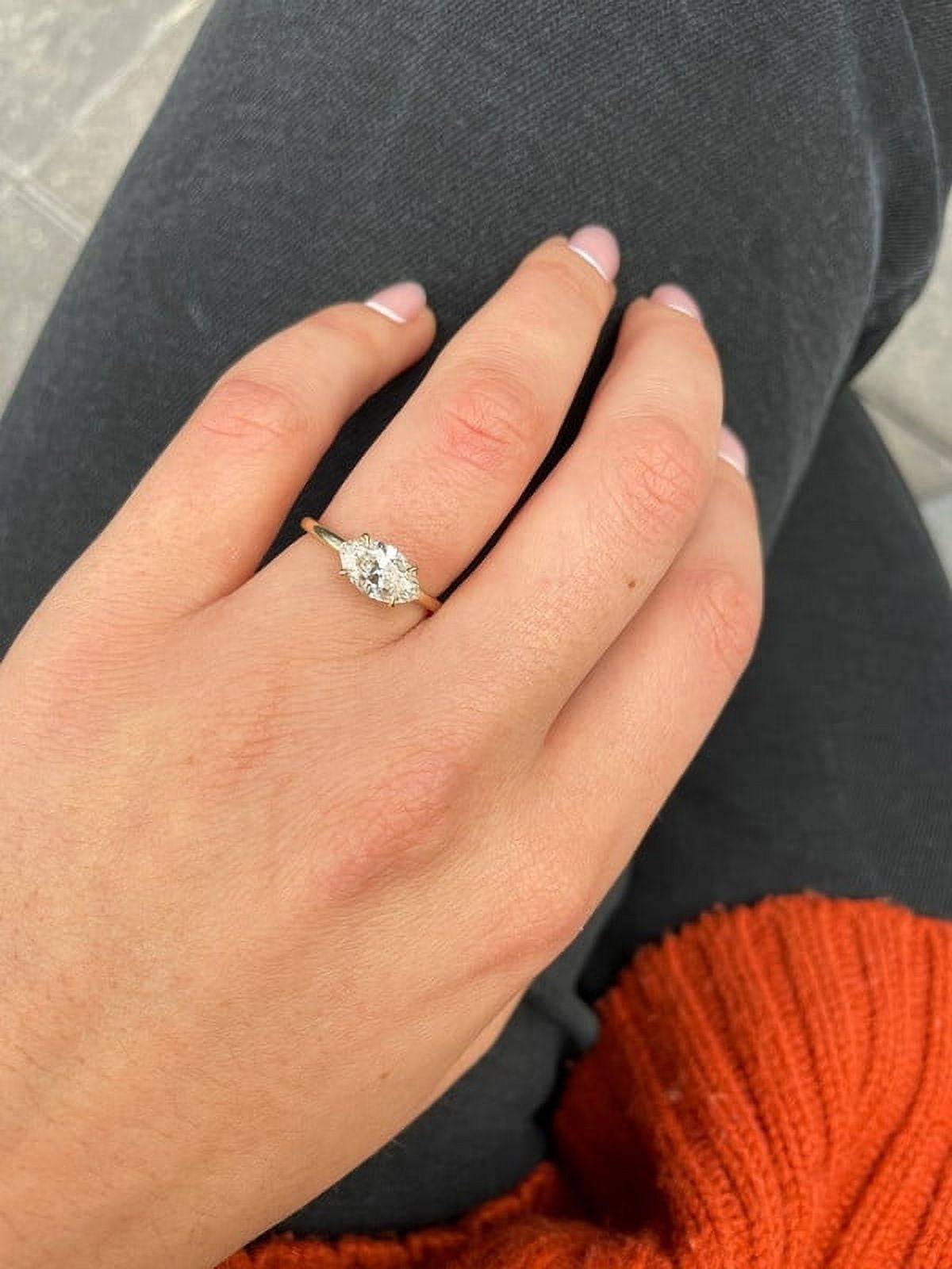 SOLITAIRE JEWELS 1.5Ct Marquise Moissanite Engagement Ring, 10K Yellow ...