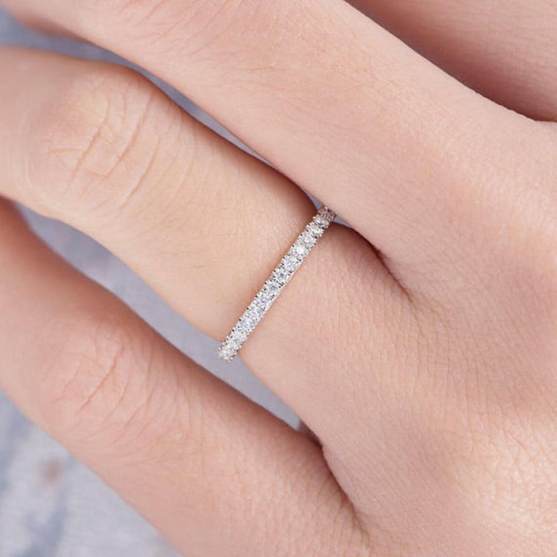 SOLITAIRE JEWELS 1.5mm Round Brilliant Cut Full Eternity Stacking ...
