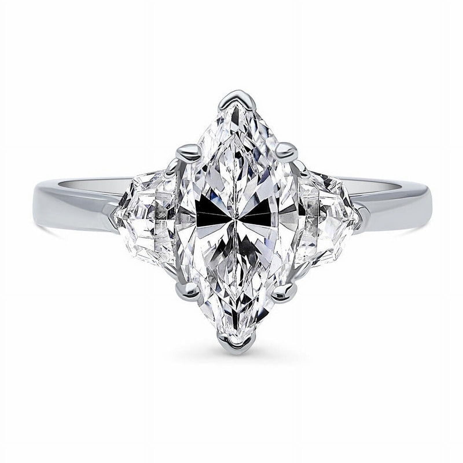 SOLITAIRE JEWELS 2.00TCW - 3-Stone Marquise Cut With Side Trapezoid ...