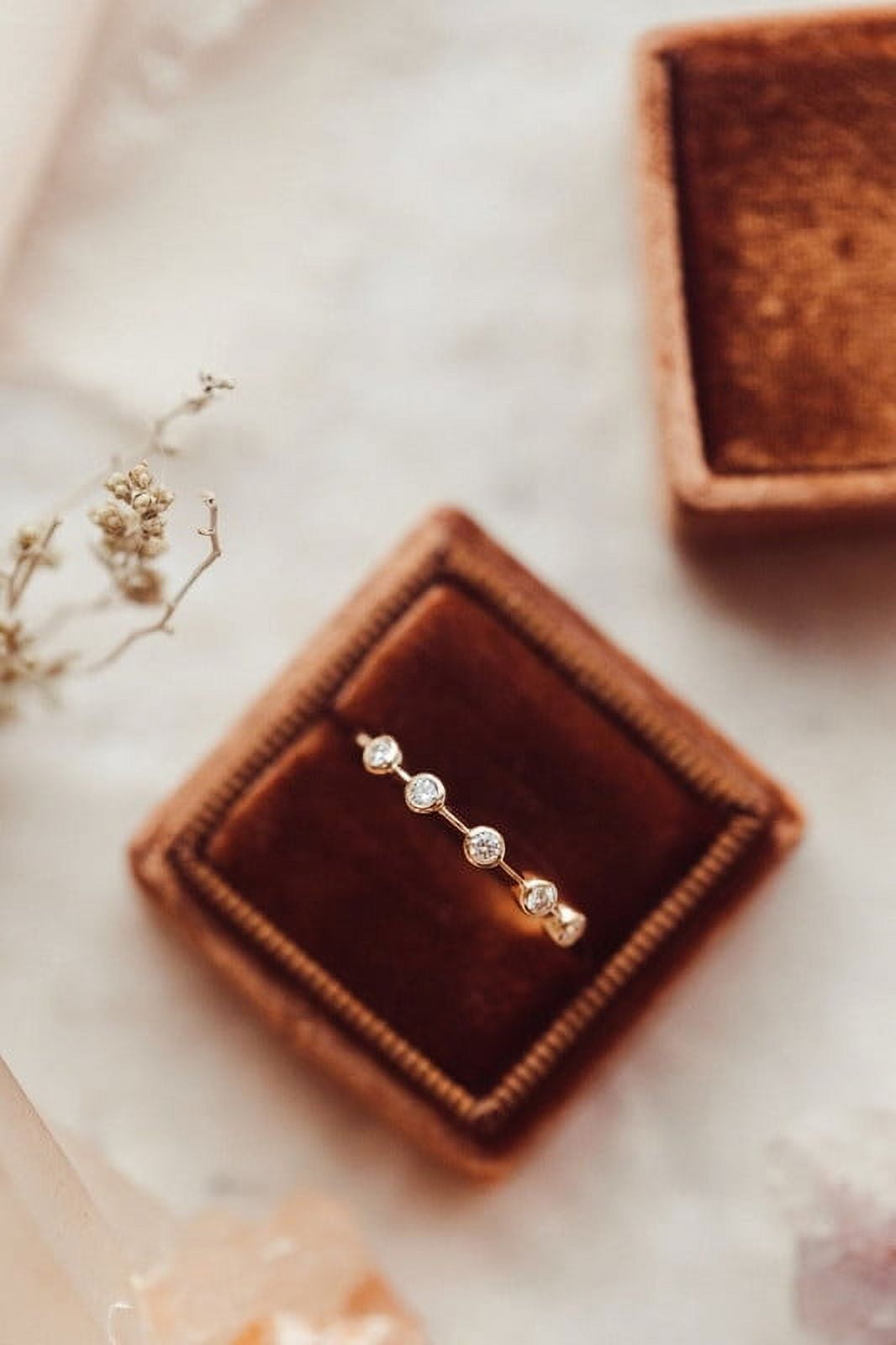 SOLITAIRE JEWELS 2mm Round Cut Moissanite Bezel Set Halfway Eternity ...