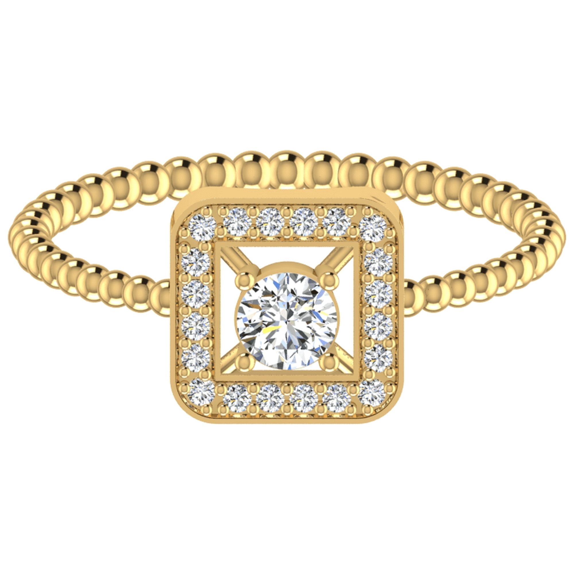 SOLITAIRE JEWELS 3.5 mm Round Brilliant Moissanite Diamond Engagement ...