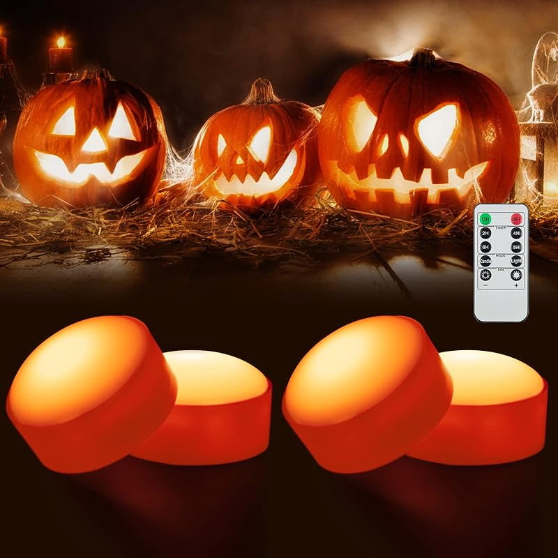 SOLLED 6-Pack Halloween LED Pumpkin Lights - Flickering Flameless ...