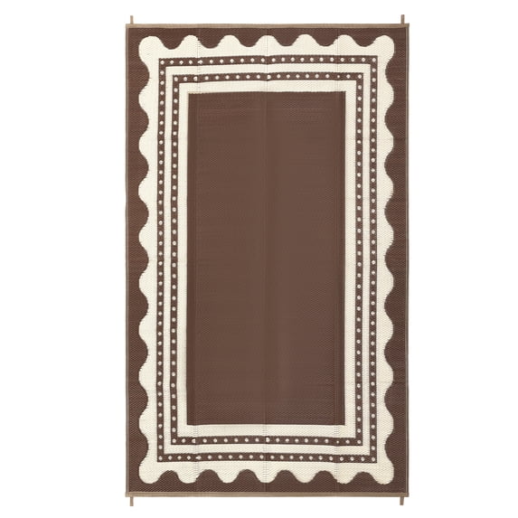 SOLLED Waterproof Outdoor Rug 8x10 ft, Large Reversible Plastic Straw ...