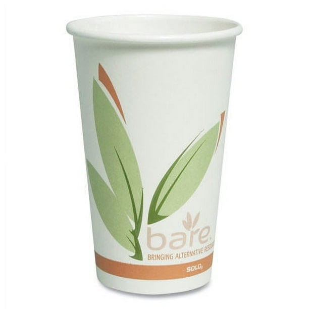 SOLO 316RC-J8484 Bare by Solo Eco-Forward 16 oz. Recycled Content PCF Paper Hot Cups (1000 ...