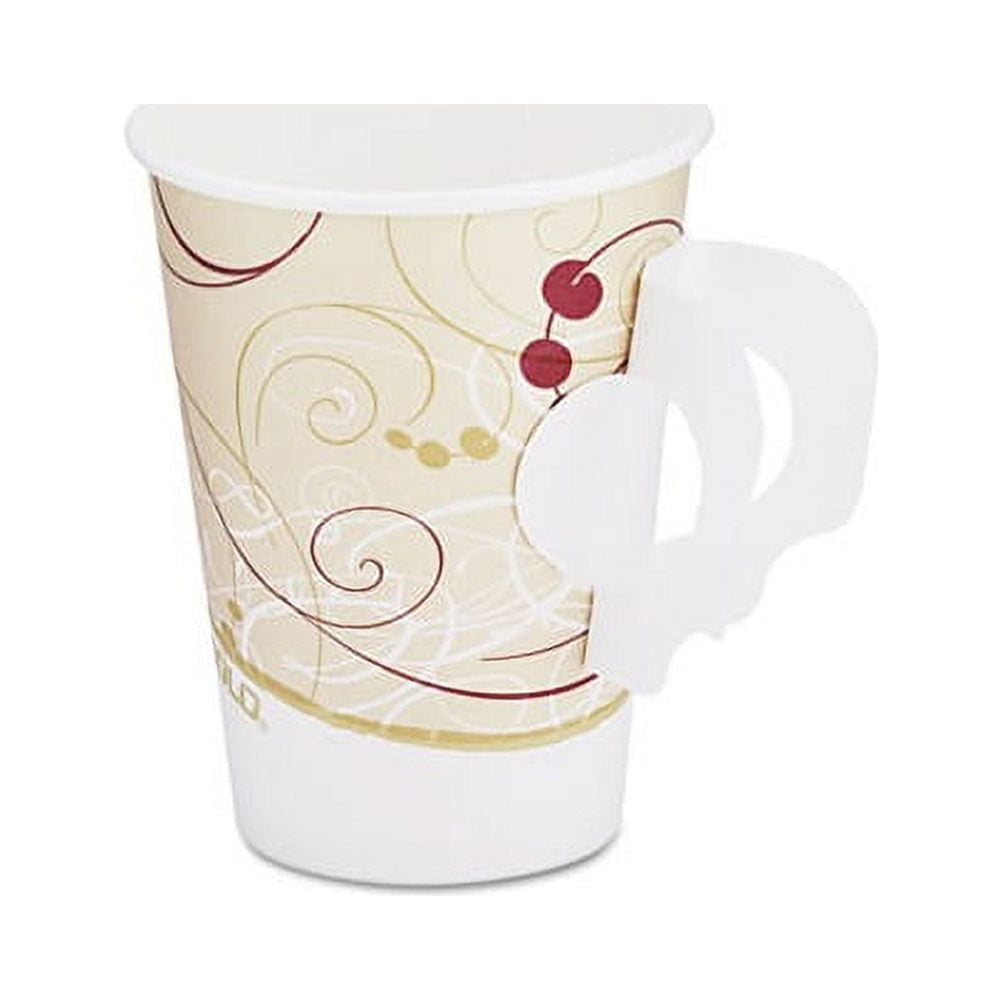 SOLO Cup Company Hot Cups, w/Paper Handle, Symphony Design, 8oz, Beige ...