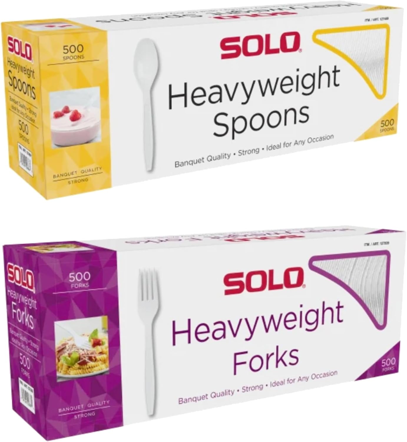 SOLO Heavyweight Plastic Spoons AND Forks, 500/Case each. (2 Pack ...