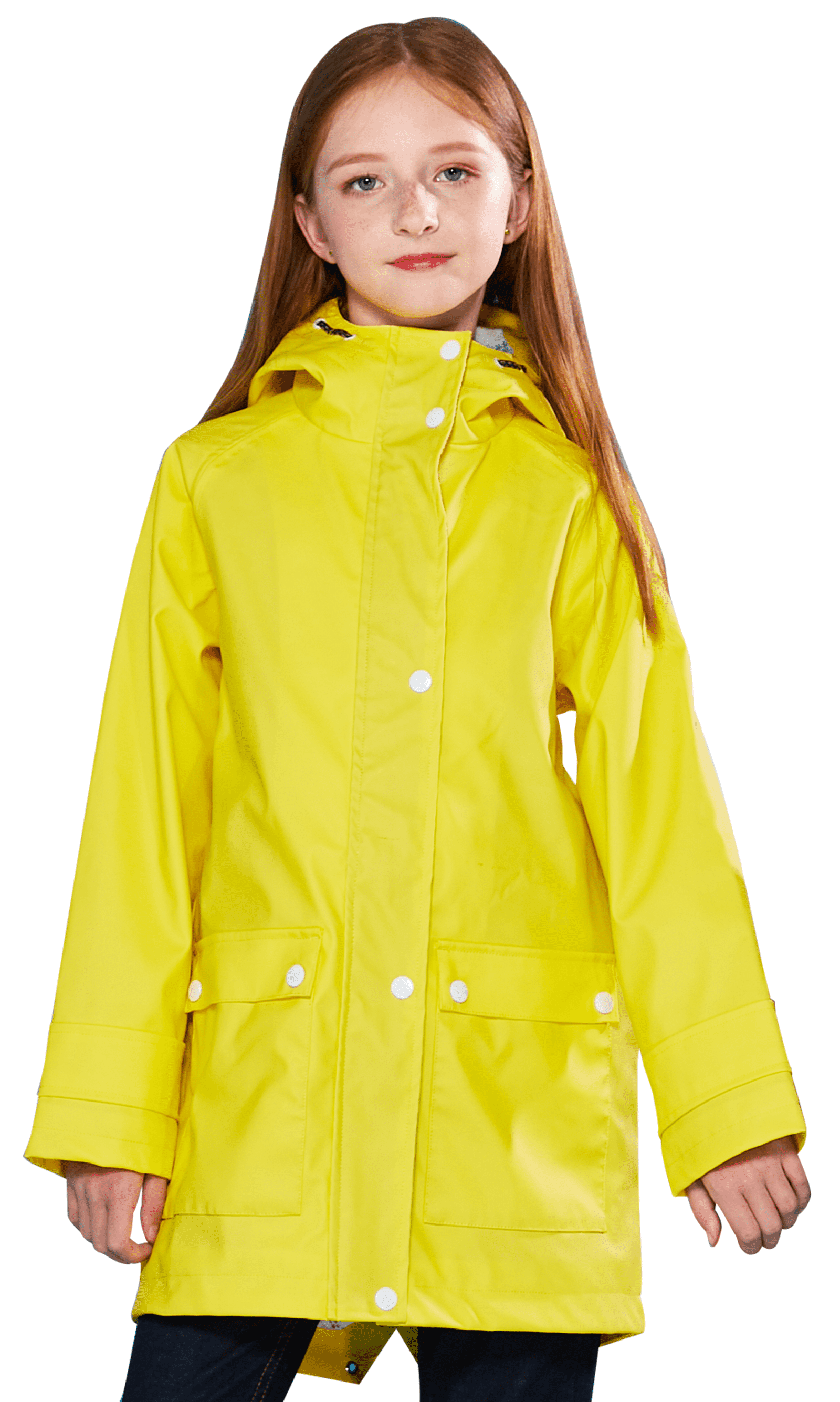 SOLOCOTE Girls Rain Jacket Lightweight Waterproof Raincoat Hooded Cotton Lined Long Windbreaker ...