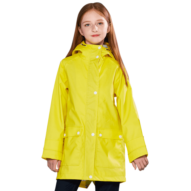 SOLOCOTE Girls Waterproof, Windproof, Rain Resistant Jacket with Hood ...