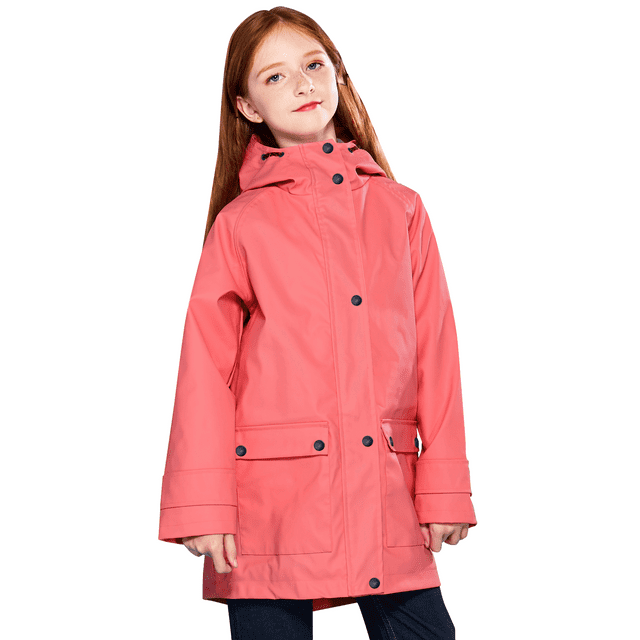 SOLOCOTE Hooded Lightweight Waterproof Rain Coats (Girl's 11-12Y ...