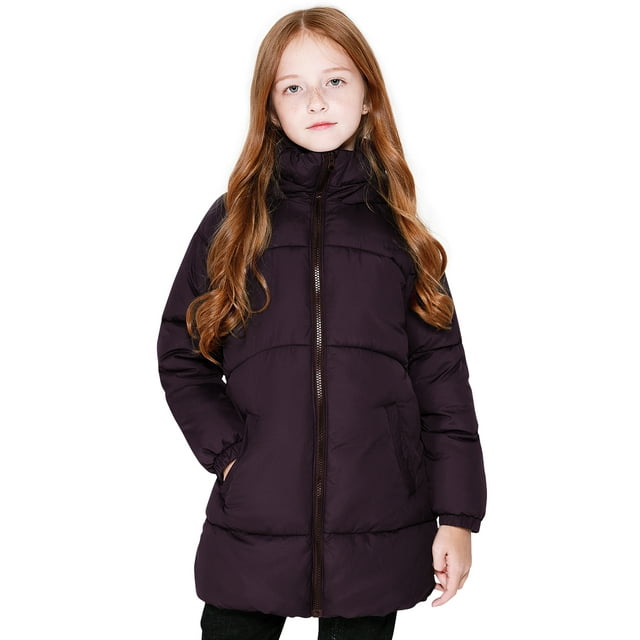 SOLOCOTE Girls Winter Coats, Warm Heavyweight Jackets with Down-like Cotton Wadding, Medium ...