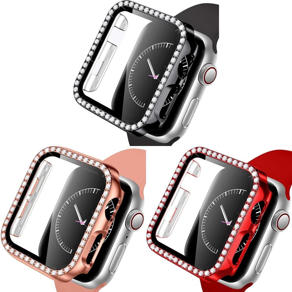 SOLOLUP (1/3Pack) Bling Hard Cover for Apple Watch Case 41mm 40mm 38mm ...