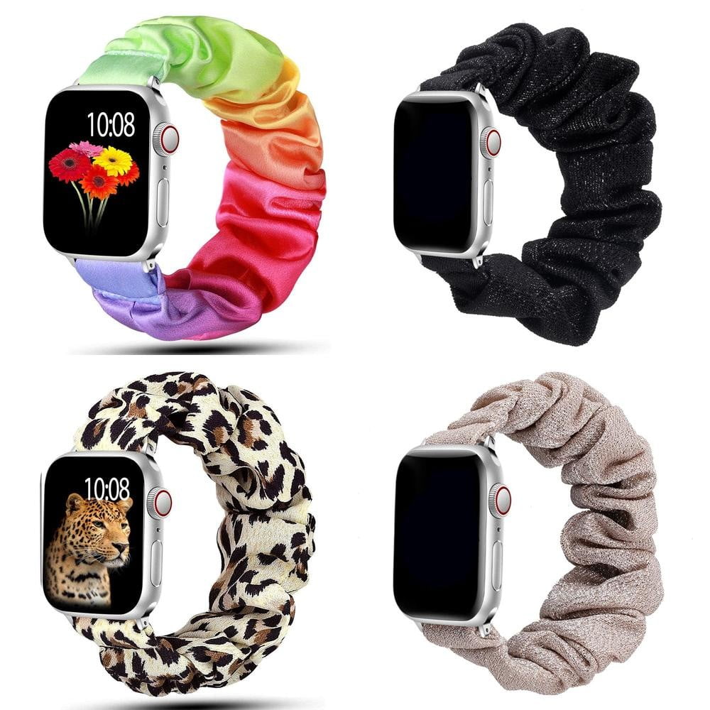 SOLOLUP (1Pack/4Pack) Nylon Scrunchie Strap for Apple Watch Bands 38mm ...