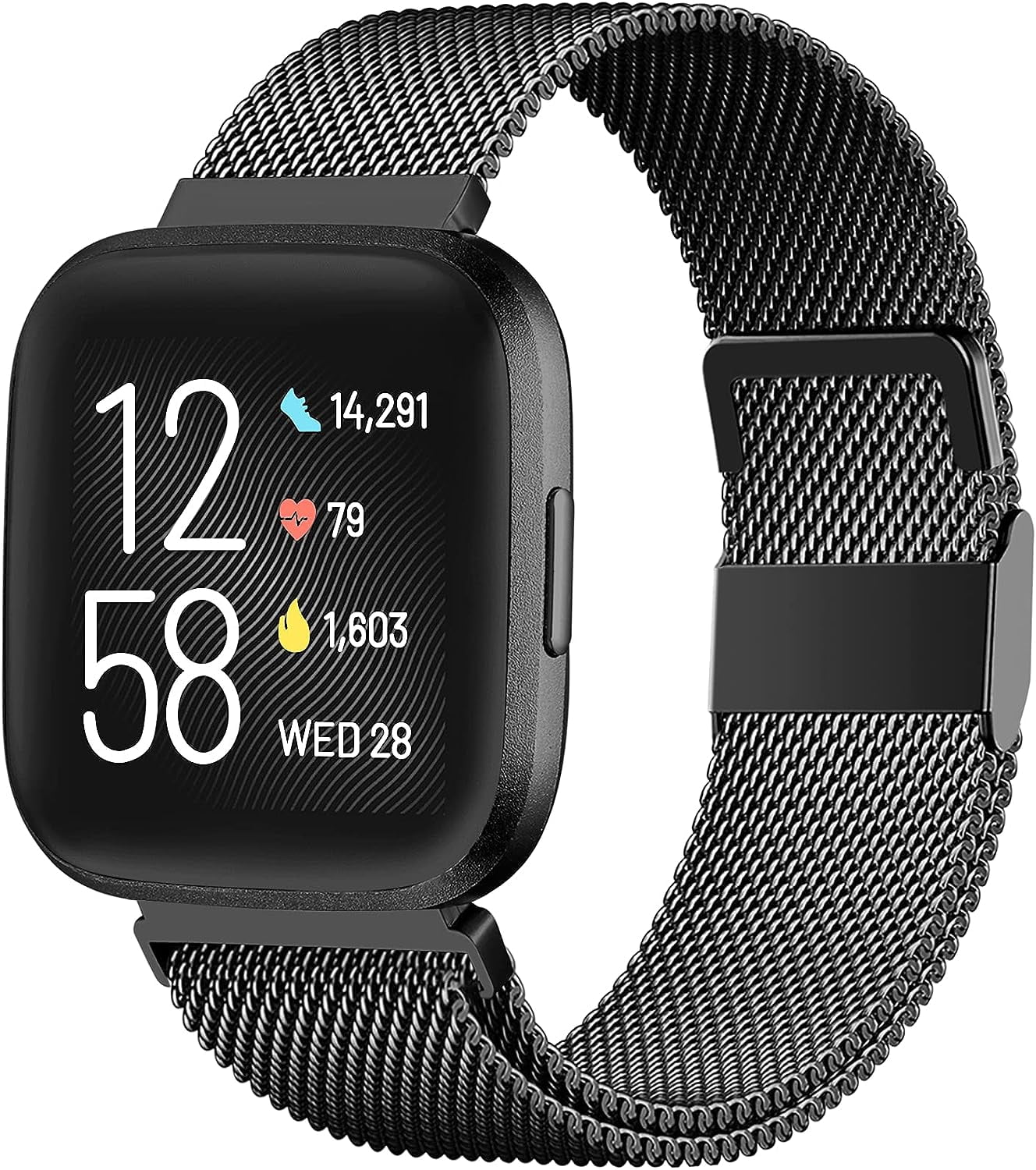 SOLOLUP Compatible with Fitbit Versa 2 Bands for Women Men, Stainless ...