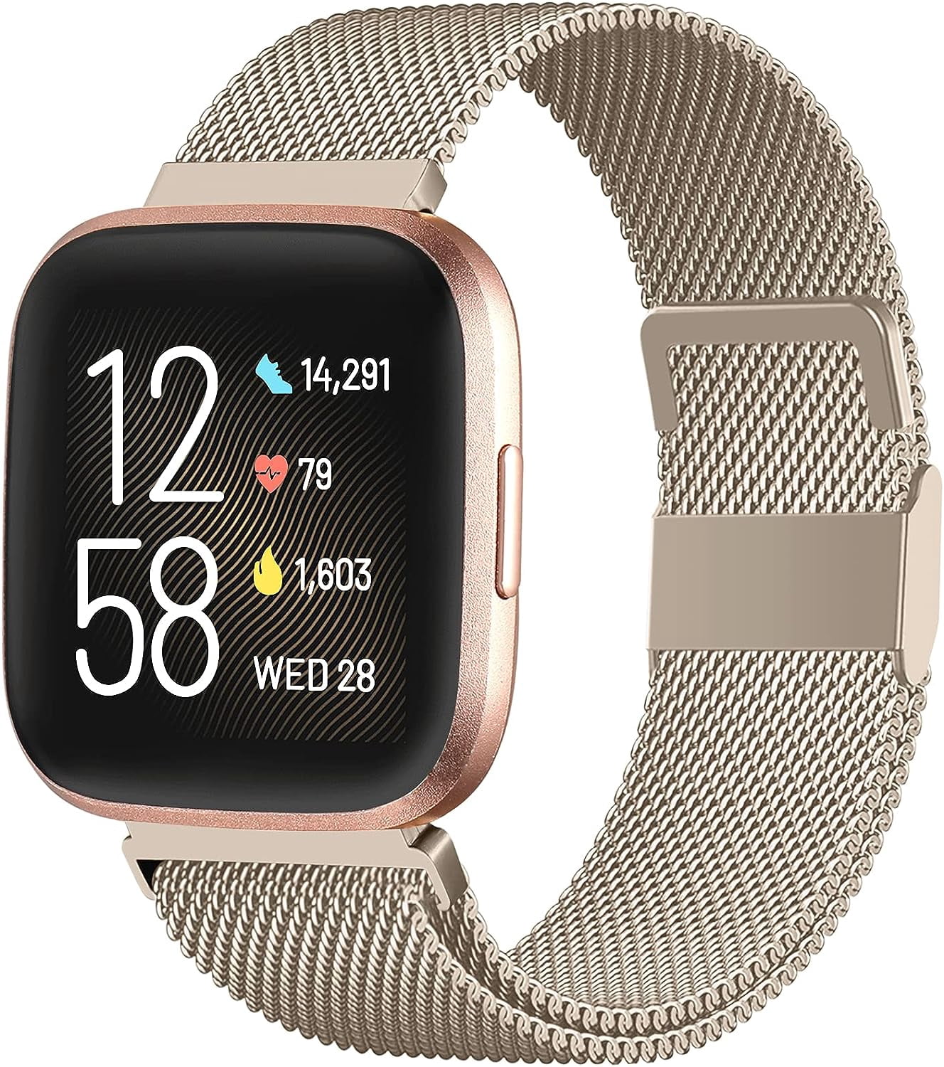 SOLOLUP Compatible with Fitbit Versa 2 Bands for Women Men, Stainless ...