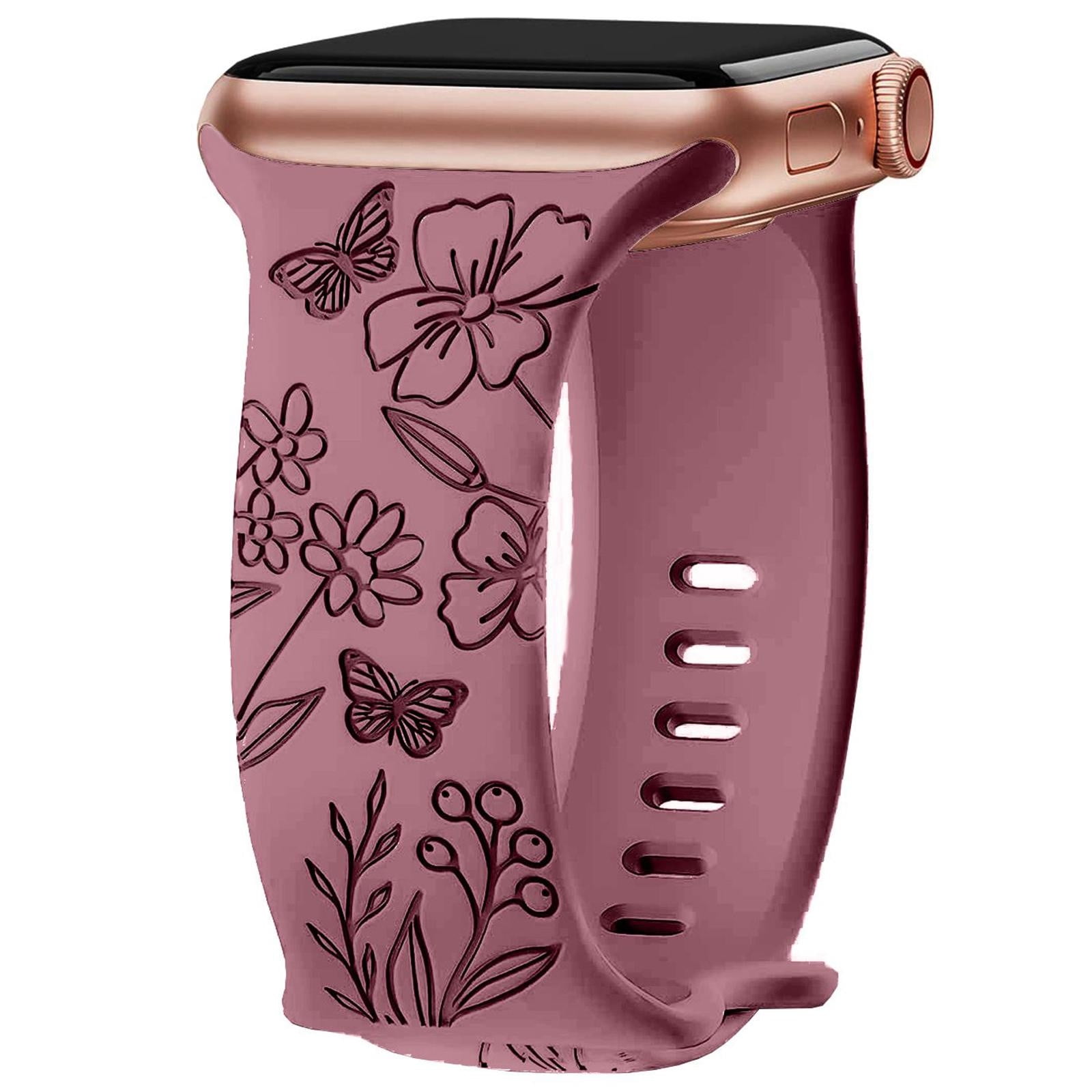 SOLOLUP Engraved Sunflower Bands Compatible with Apple Watch Bands 38mm ...