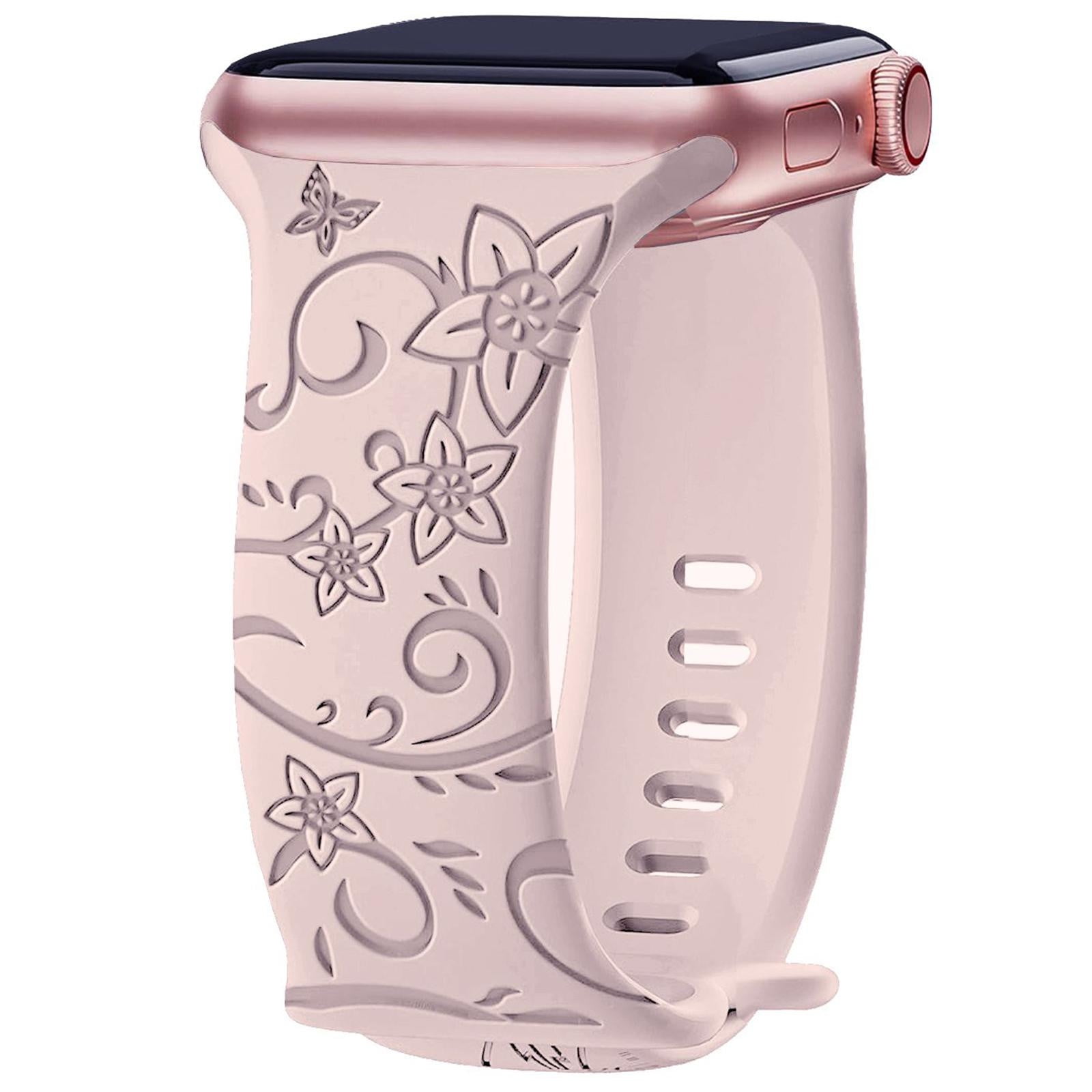 SOLOLUP Engraved Sunflower Bands Compatible with Apple Watch Bands 38mm ...