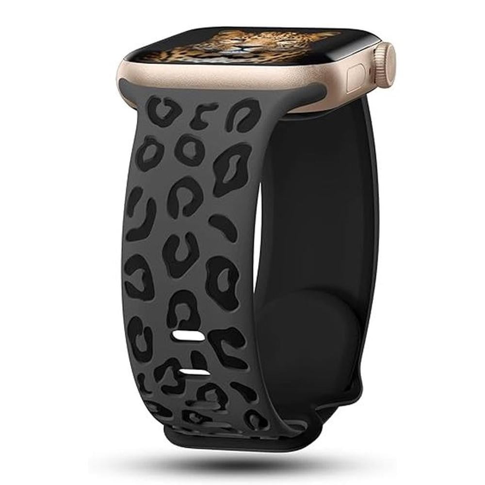 SOLOLUP Leopard Engraved Bands Compatible with Apple Watch Bands iWatch ...