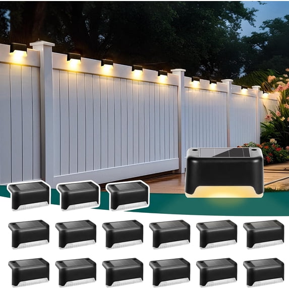 SOLPEX Solar Deck Lights Outdoor 16 Pack, Solar Step Light Waterproof ...