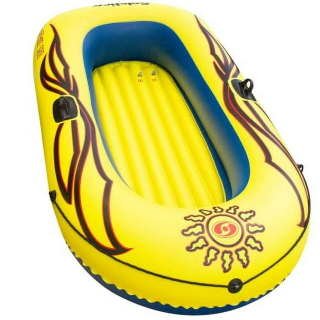 Swimline SOLSTICE 2-Person 6 ft Inflatable Raft with Pole Oar Holders ...