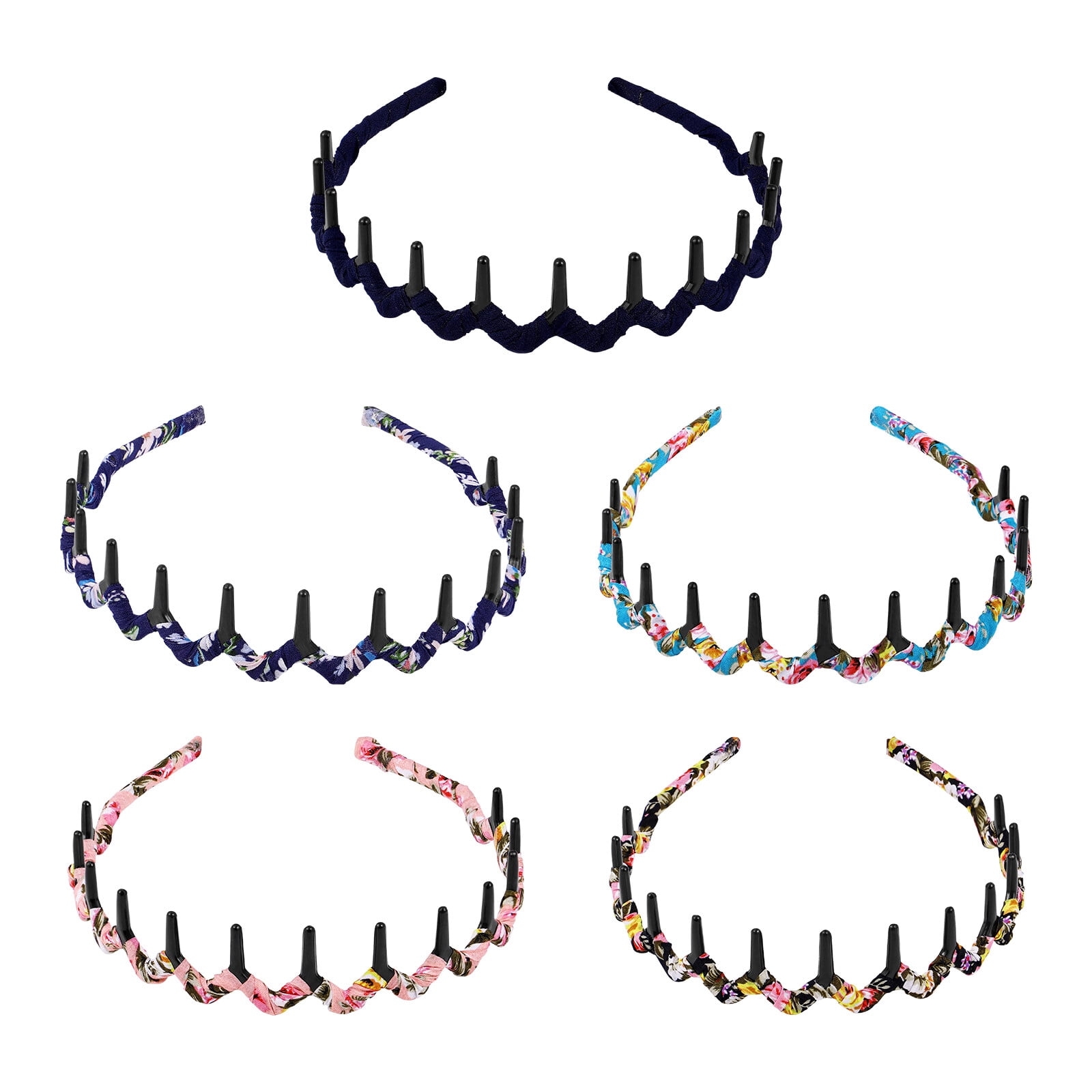 SOLUSTRE 5Pcs Teeth Comb Headbands Comb Hair Wavy Leopard Head Unisex ...