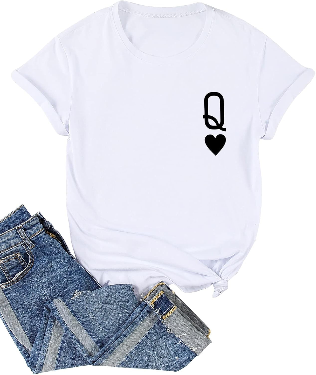 SOLY HUX Women's Plus Size Playing Card Graphic Print Short Sleeve T ...