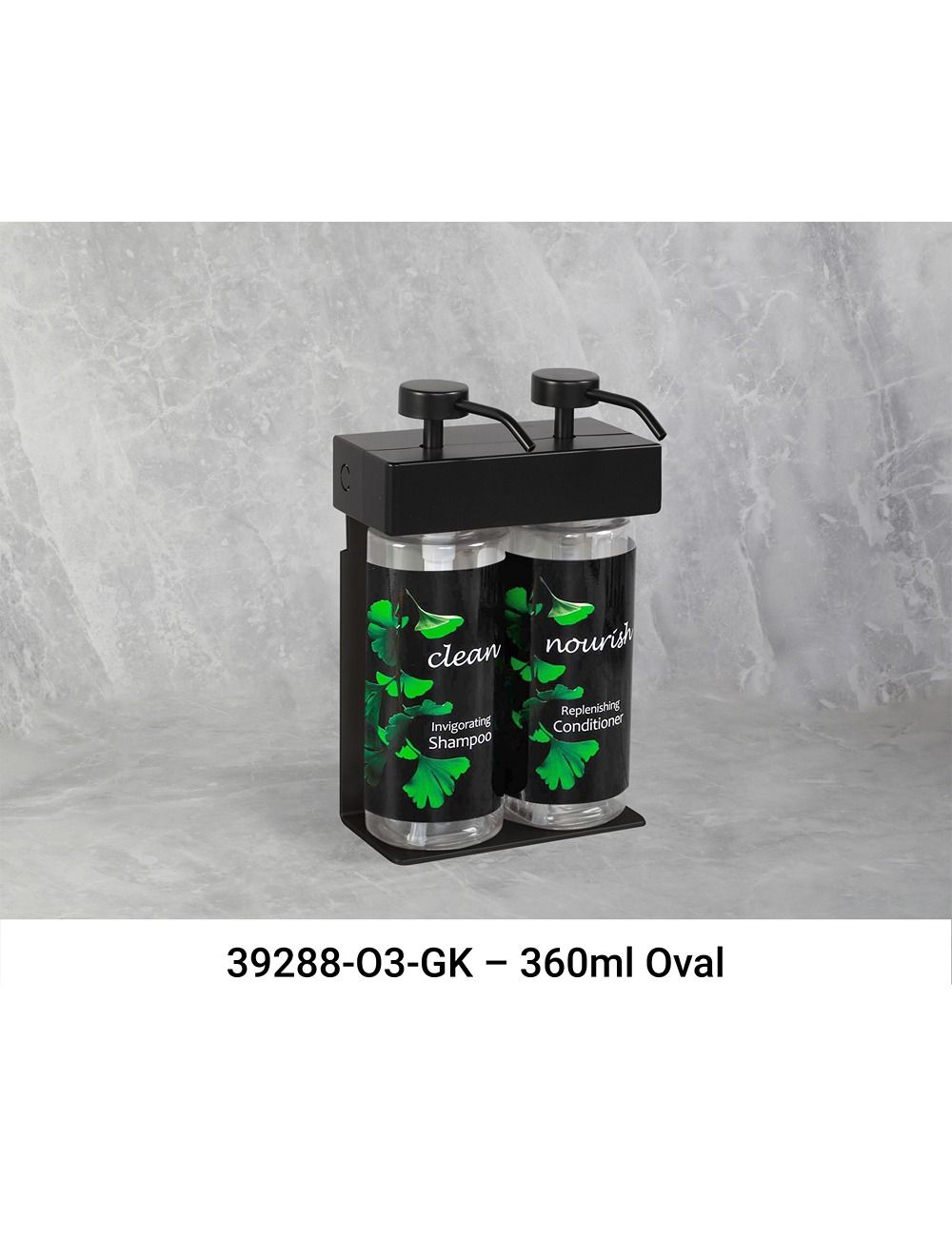 SOLera Liquid Dispenser Bracket color Black with 2-Chambers 360mL Oval ...