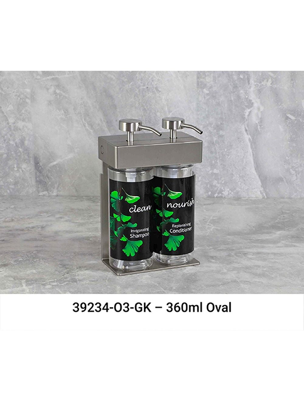 SOLera Liquid Dispenser Bracket color Satin Silver with 2-Chambers ...