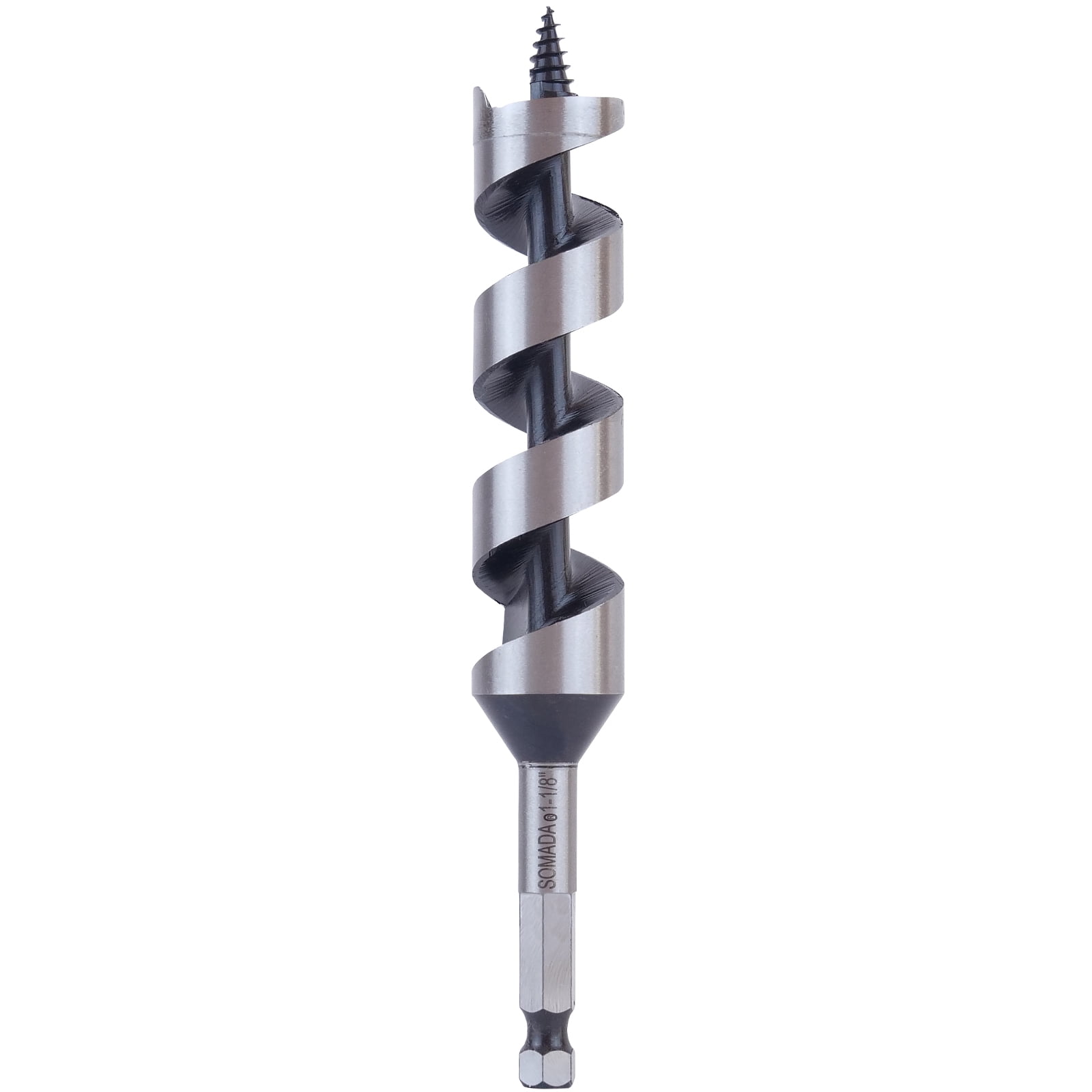 SOMADA 1-1/8-Inch x 8-Inch Auger Drill Bit for Wood, Hex Shank 3/8-Inch ...
