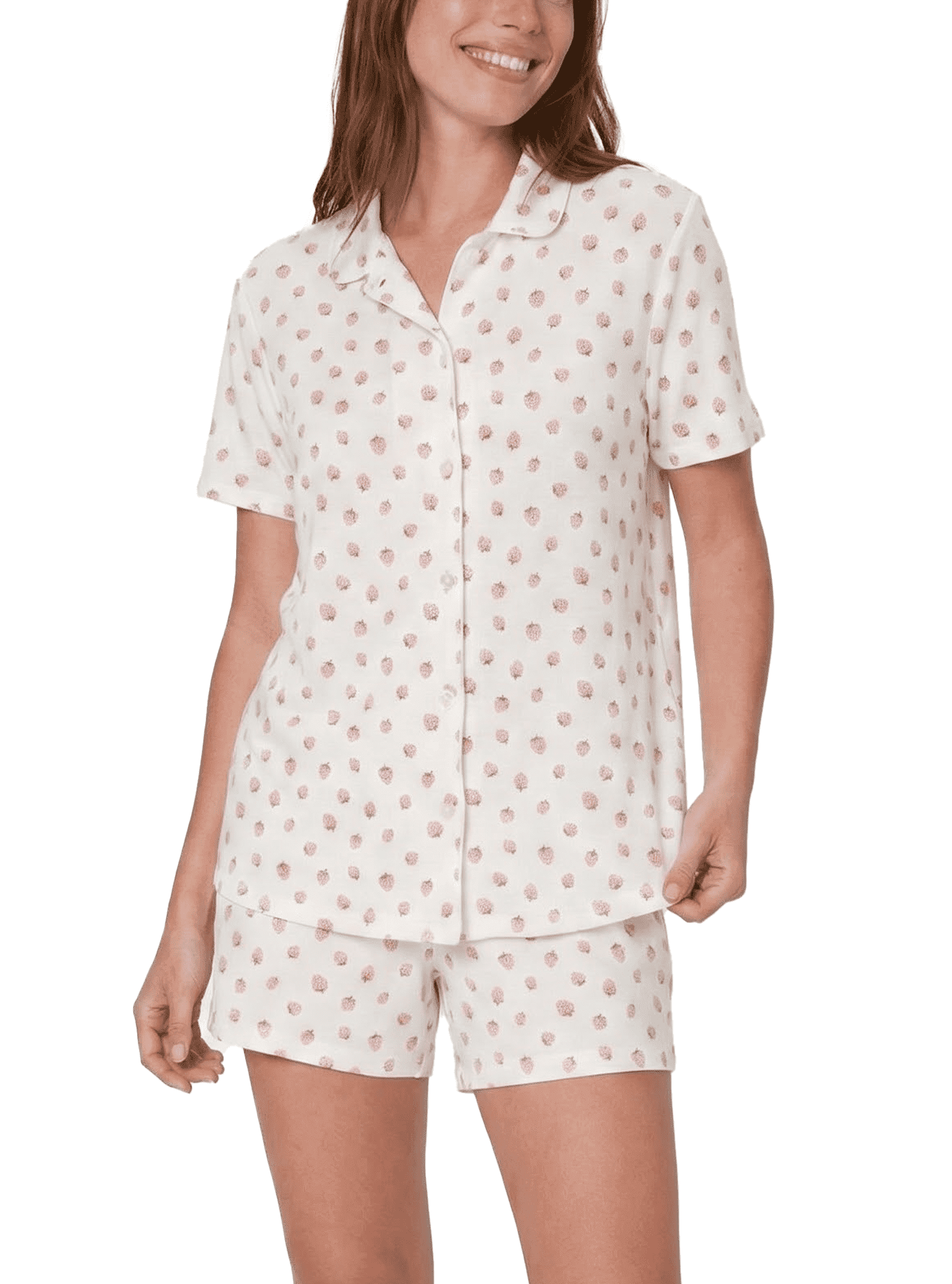SOMER Pajamas for Women Set Cute Strawberry Print Short Sleeve Button ...